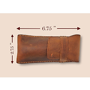 MyMesken Leather Eyeglass Case -Genuine Leather, Protects, Sunglasses, Eyeglasses Pouch, Reading Glasses, Protective Holder