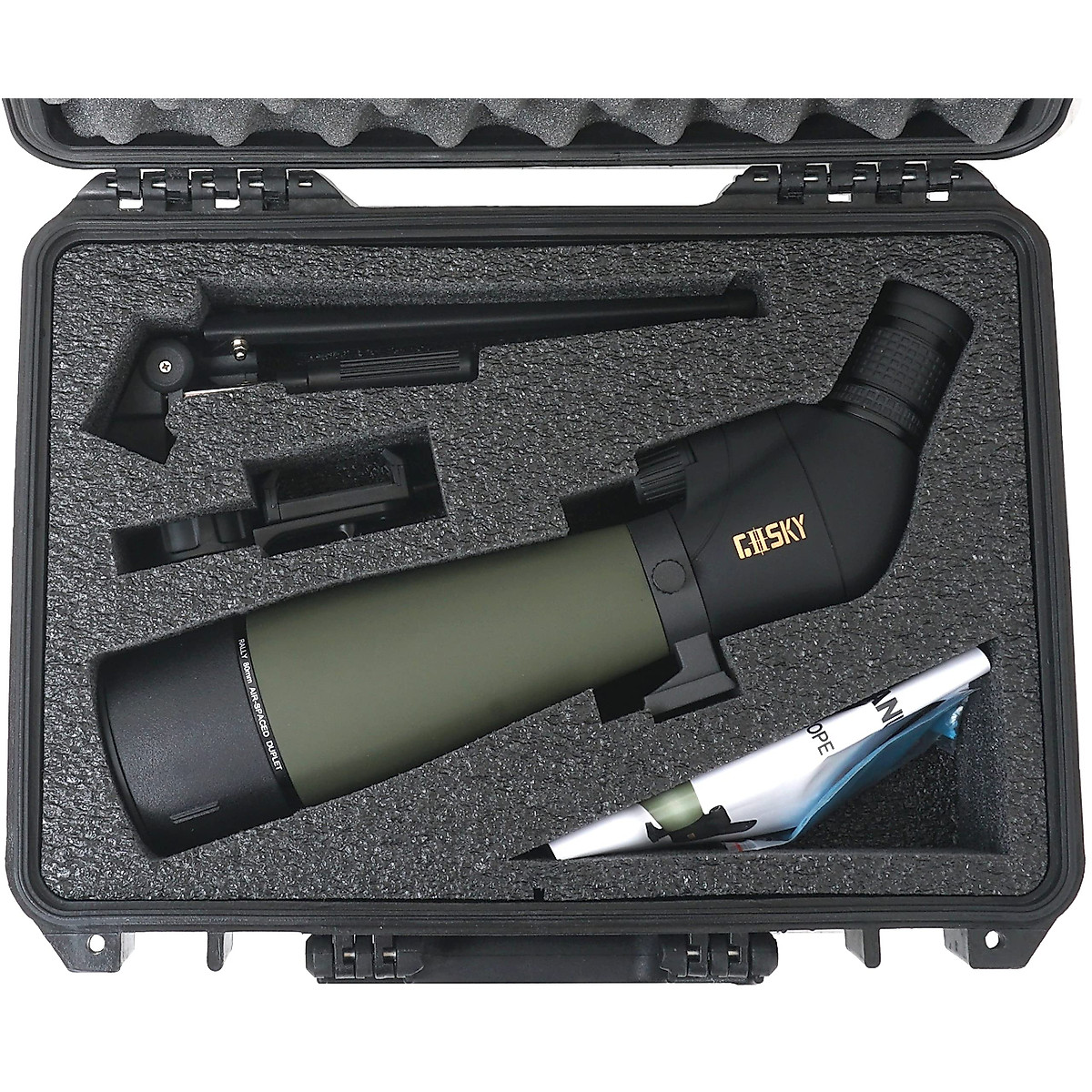 Case Club Pre-Cut Waterproof Case to Fit GoSky 20-60x80 Spotting Scope (Base Model)