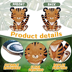 Geetery 12 Pcs Woodland Animals Wooden Animal Cutout Shapes Forest Painted Woodland Baby Shower Decorations Woodland Creatures Wood Table Centerpieces for Woodland Camp Party Supplies (Lively)