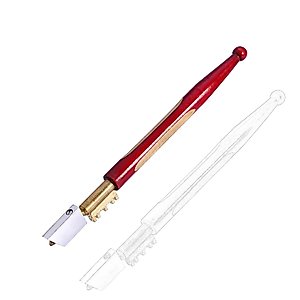 Self-Lubricating Glass Cutter,Diamond Tip Glass Cutter,with Brass Breaking Teeth Glass Bottle Cutter,for Cutting 2-25mm Thick Glass,Diamond And Minerals