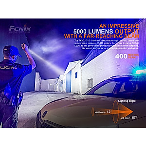 Fenix TK35UE V2.0 (TK35UEV2) 5000 lumens Tactical Flashlight with Batteries and a LumenTac USB Charger Set