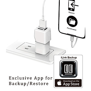 SPT iLink Backup Automatically Backup Photos and Videos While Charging of iPhone and iPad with iPhone Backup Storage and 256 bit Encryption 【SD Card and USB Not Included】