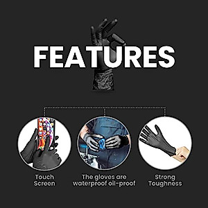 Exam Grade Black Nitrile 6 Mil Powder Free Gloves - 100 Count, Disposable Cleaning, Cooking, Medical and Surgical Gloves