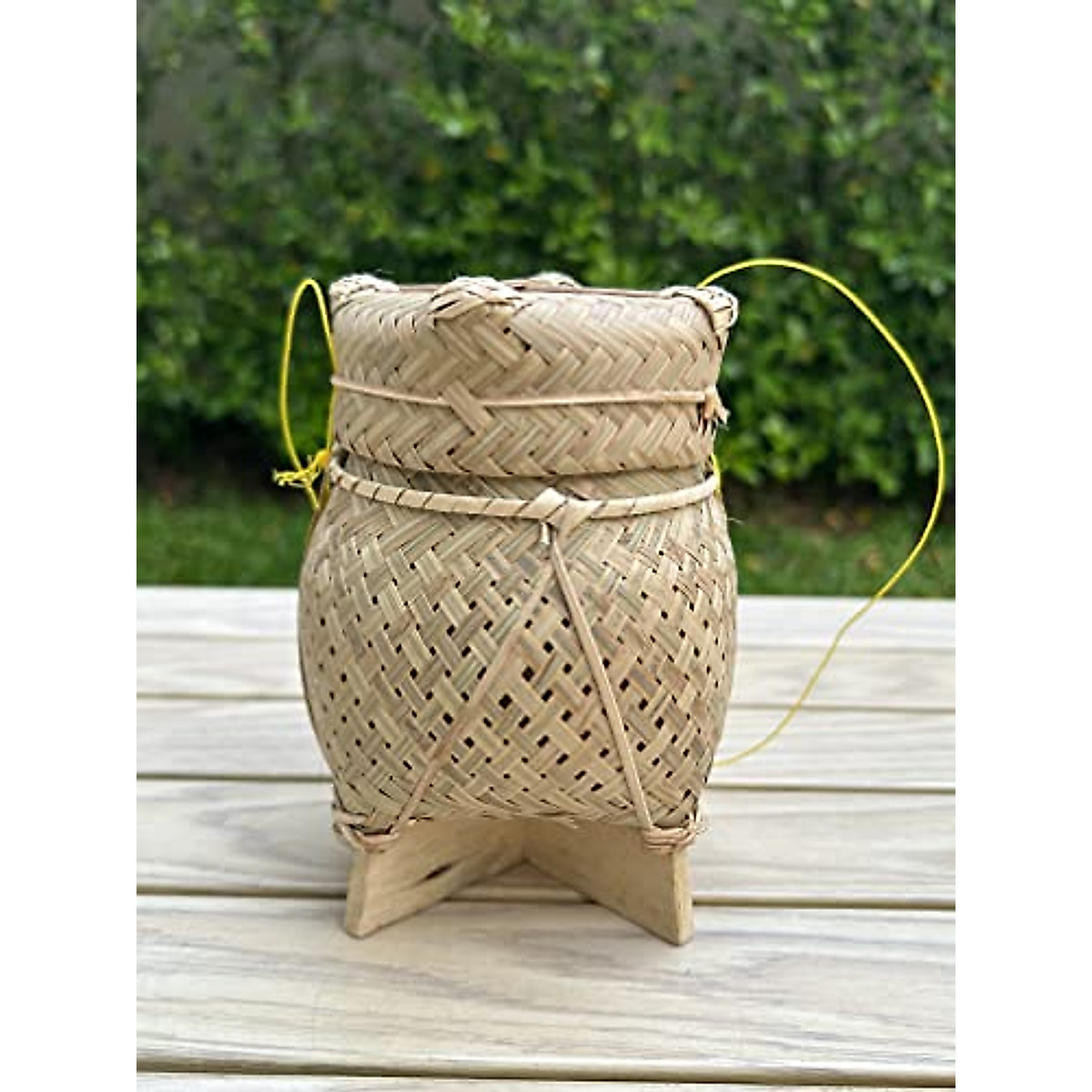 Small Bamboo Sticky Rice Box Storage Basket Container Multi-Purpose