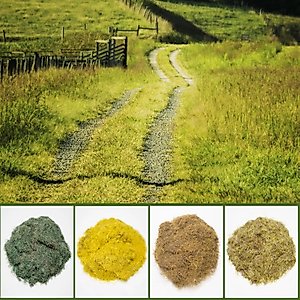 Warmtree 4Pcs Static Grass Mixed 3mm Diorama Grass Terrain Powder Model Grass Diorama Supplies Terrain Model Kit Table Simulation Landscape War Game Miniatures Fairy Garden (Autumn and Winter Series)