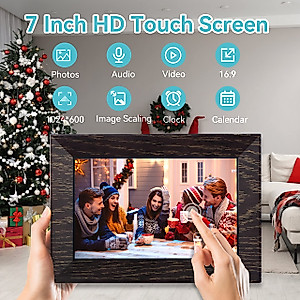 7 Inch Digital Picture Frame WiFi Digital Photo Frame, IPS HD Touch Screen Smart Photo Frame, 32GB Storage, Auto-Rotate, Easy Setup, Share Photos/Videos via Frameo App from Anywhere