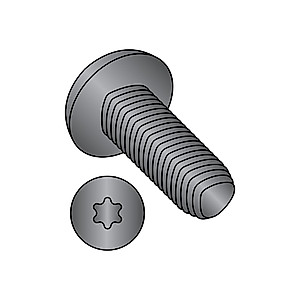 Small Parts 0604RTPB Steel Thread Rolling Screw for Metal, Black Oxide Finish, Pan Head, Star Drive, #6-32 Thread Size, 1/4" Length (Pack of 100)