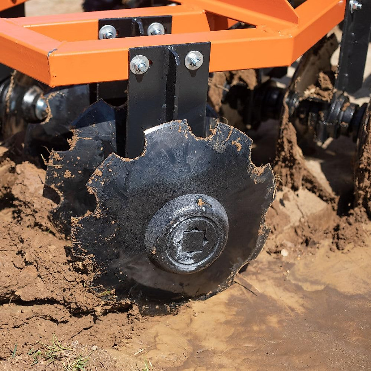 Titan Attachments 4 FT Notched Disc Harrow Plow, Category 1, 3 Point, for Kubota New Holland Tractors