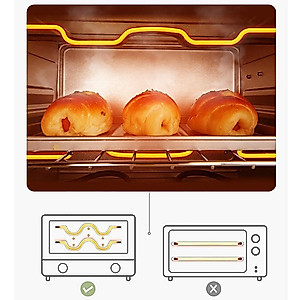 9L Mini Oven,with 800W Adjustable Temperature 50-230 ℃ and 30 Minutes Timer Household Baking Multifunctional Cake Oven (Blue) (Pink)