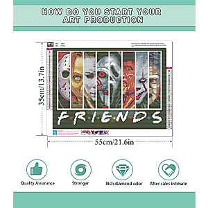 Halloween Diamond Painting Kits for Adults - 5D Diamond Art Kits for Adults Kids Beginner, DIY Full Drill Diamond Dots Paintings with Diamonds Gem Art and Crafts for Home Wall Decor - 13.8X21.7inch