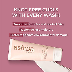 Ashba Botanics Nourishing Conditioner For Dry, Frizzy, Dehydrated Hair | Adds Shine & Moisturize | With Shea Butter, Argan Oil | Detangling Conditioner, Soft Smooth Hair | For Men & Women - 6.79 Fl Oz