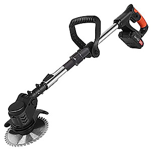 Cordless Weed Eater Grass Trimmer, 24V Foldable Cordless String Grass Trimmer, Electric Weed Brush Cutter, Adjustable Machine Head, for Lawn, Yard, Garden, Bush Trimming & Pruning (Black)