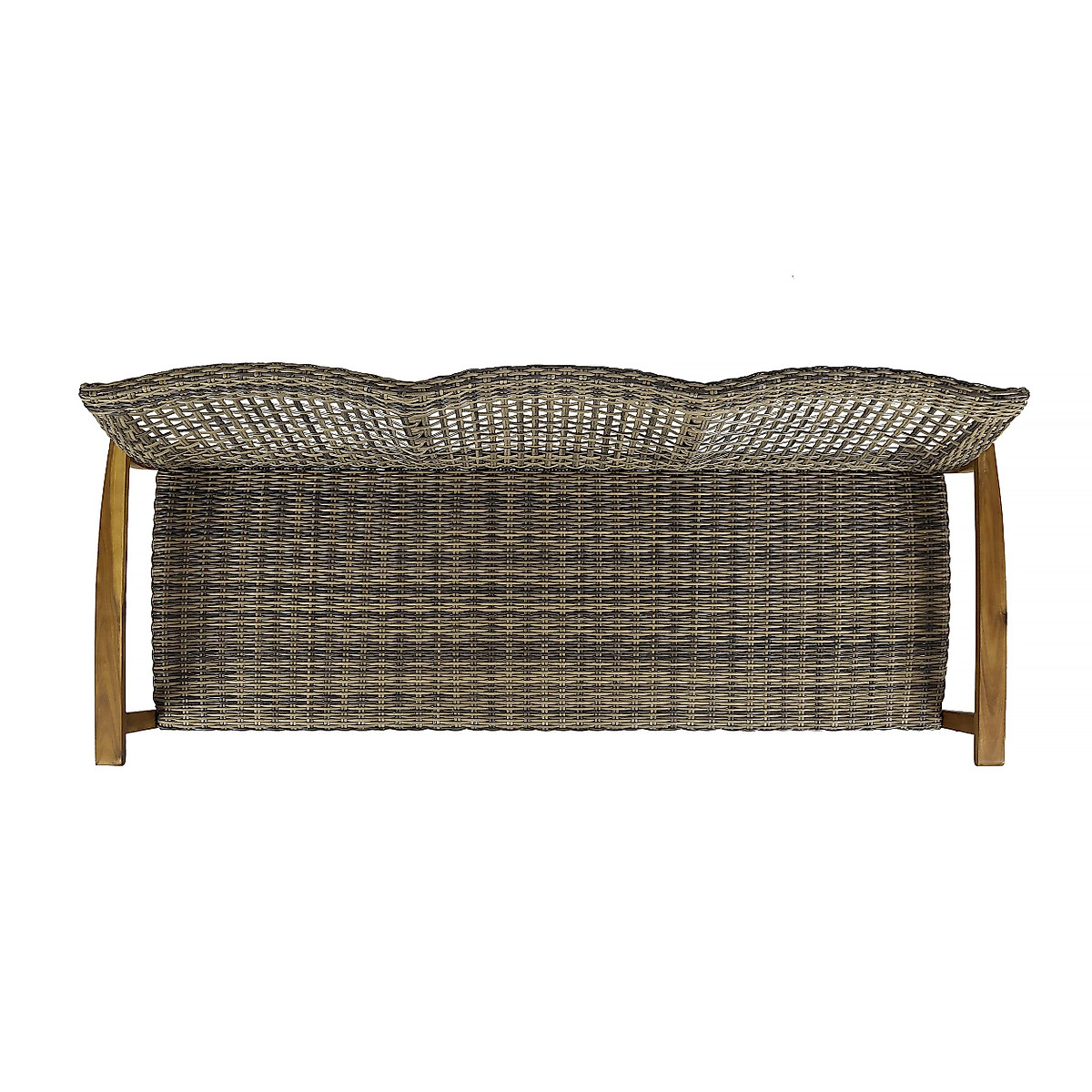 Christopher Knight Home Marcia Outdoor Wood Sofa, Wicker, 75.50 x 31.00 x 31.50, Gray, Natural Stained Finish