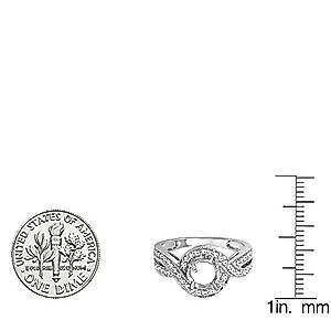 Dazzlingrock Collection 0.40 Carat (ctw) Round White Diamond Split Shank Semi Mount Engagement Ring for Women in 14K White Gold, Size 7