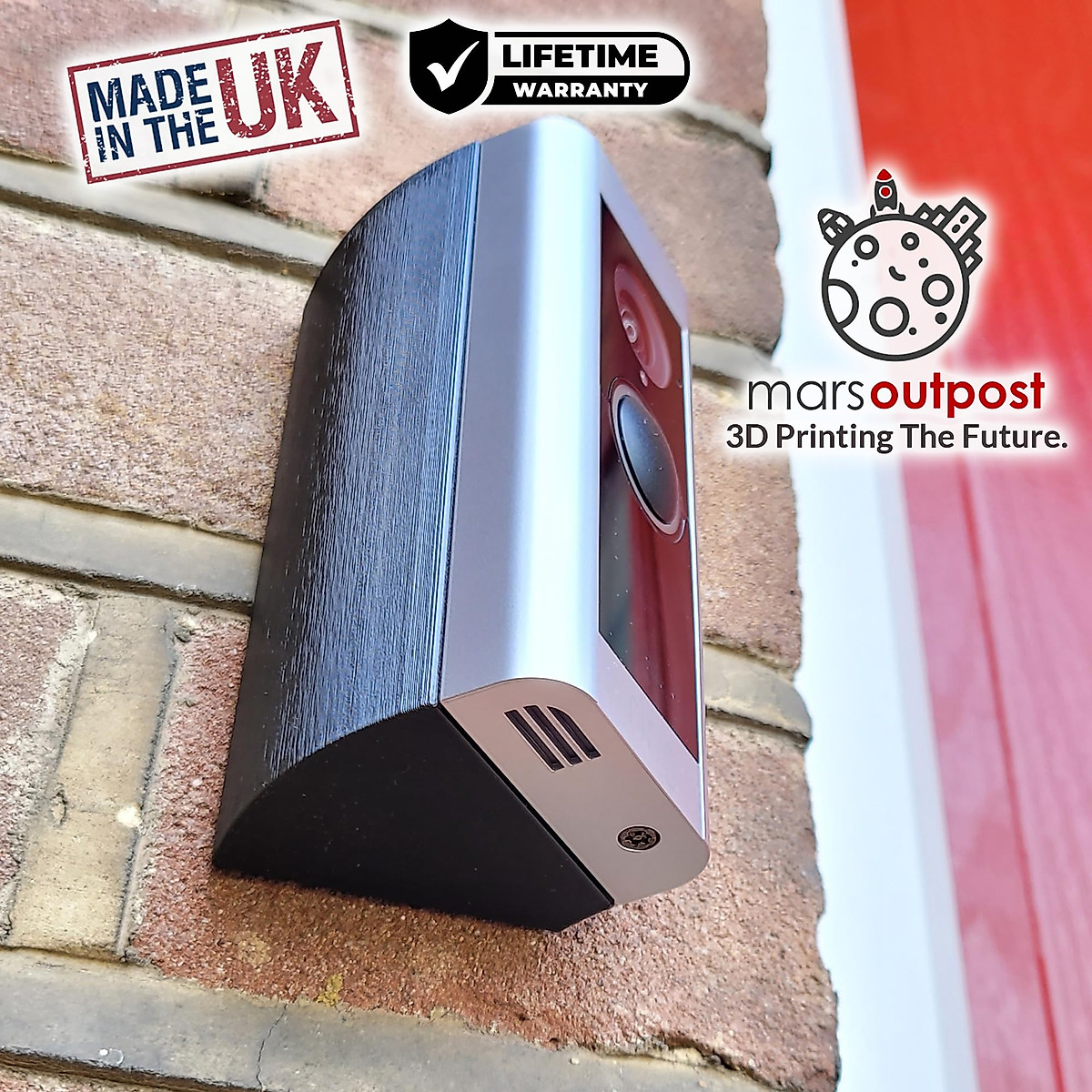 Mars Outpost | Wedge Compatible with RingPro & RingPro 2 Video Doorbell | Angle Adaptor | 45 Degrees | Angle Mount/Corner Bracket/Corner Kit