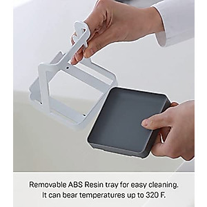 YAMAZAKI Home Ladle Holder - Lid Stand For Utensils In Kitchen, Steel, Water Resistant, No Assembly Req.,White