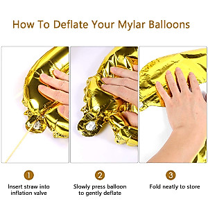 32PCS 16 inch Foil Chain Balloons Jumbo Chain Balloons 80s 90s Party Decoration Retro Hip Hop Birthday/Graduation Party Decorations Foil Balloons