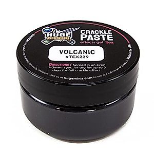 Huge Miniatures Crackle Paste, Model Basing Paint for Tabletop Gaming Scenery and Diorama Building by Huge Minis – 2oz Resealable Jar (Volcanic)