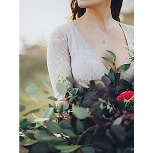 FANCIME 14k Solid White Gold Round 4 Prong 1 Carat Moissanite Simulated Diamond 6.5mm D-E Color VVS Clarity Pendant Necklace For Women, 16" + 2" Extender