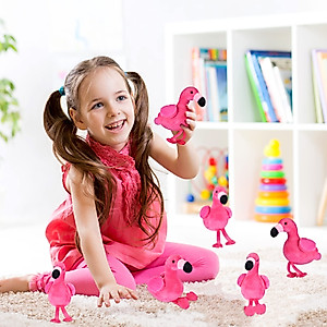 Skylety 6 Pieces Mini Flamingo Stuffed Animal Plush Toys 5 Inch Flamingo Party Favors Valentine Day Gift Pink Flamingo Hanging Ornaments Keychain Decorations for Women Birthday(Pink)