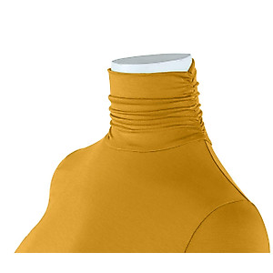 AUHEGN Women's Turtleneck Shirts Long Sleeve Tops Thermal Sweaters for Women X-Large Mustard