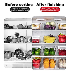 Refrigerator Organizer Storage Bins, Fridge Organizer Storage Bins Pantry Storage and Cabinet Organizers for Bath Kitchen (6)