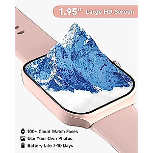 TOOBUR Smart Watch for Women Alexa Built-in, 1.95" Fitness Tracker with Answer/Make Calls, IP68 Waterproof/Heart Rate/Blood Oxygen/Sleep Tracker/100 Sport Modes, Fitness Watch Compatible Android iOS