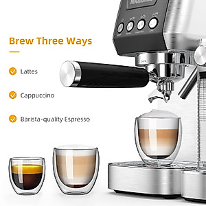 MAttinata Espresso Machine 20 Bar, Espresso Maker with Milk Frother, Cappuccino Machine for Home with 2.0 Long Life Automatic Milk Tank, Coffee Maker Present, Stainless Steel-Mattino Ultra