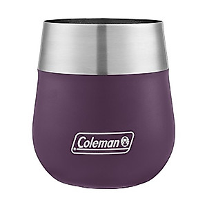 Coleman Claret Insulated Stainless Steel Wine Glass, Violet, 13 oz.