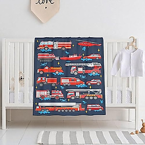 Firetrucks Fire Engines Trucks Throw Blanket Lightweight Blanket Gift for Girls Boys Soft Funny Animal Blanket for Bed Couch Sofa Chairs—All Season 40''x50'' for Kids/Children