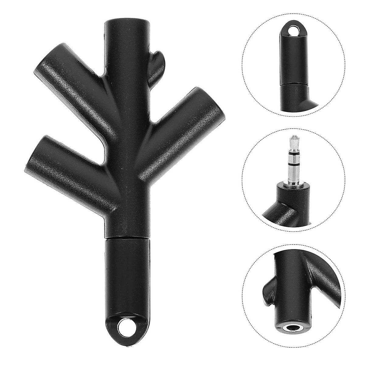 Audio Adapter Audio Accessories Computer Adapter Headphones Adapter Skirting Board Filler Laptop Bags for Women Portable Earphone Audio Splitter One Point Four Metal Couple Line