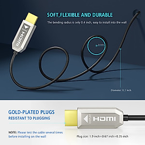 AOZISTech 8K HDMI 2.1 Fiber Optic Cable 33FT 8K@60Hz 4K@120Hz 48Gbps Dynamic HDR eARC Compatible with PS5/4, Xbox Series X, RTX 3080 3090, LG C9
