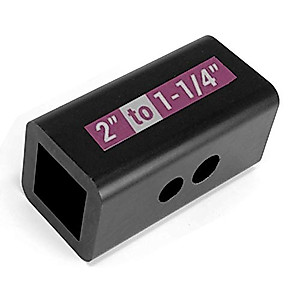 LFPartS From 2" to 1-1/4" Metal Hitch Receiver Adapter Sleeve Converter for Bike Rack and Cargo Carriers