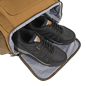 Carhartt 35L Nylon Workday Backpack, Durable Water-Resistant Pack with 15" Laptop Sleeve and Adjustable Shoulder Straps, Brown, One Size