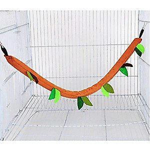 5pcs Hamster Hammock Small Animals Hanging Warm Bed House Cage Nest Accessories Forest Pattern Cage Toy Leaf Hanging Tunnel and Swing for Sugar Glider Squirrel Hamster Playing Sleeping