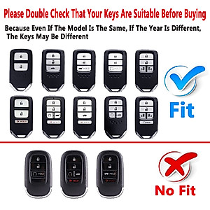 Yuebutor Aluminum Alloy Key Fob Cover Case Compatible with Honda Accord Civic Pilot CRV HRV CRZ Fit Odyssey Passport Jed Crider Crosstour Crider Spirior Accessories (Purple)