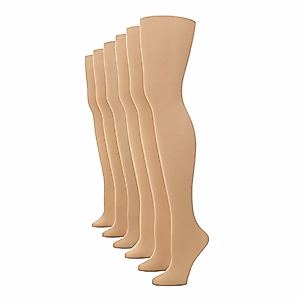 No Nonsense Womens Sheer To Waist Pantyhose, 6 Pair Pack Hosiery, Nude - (Pack of 6 Pair), B US