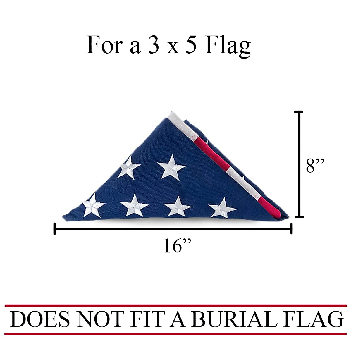 Bey-Berk Custom Personalized Solid Wood Triangle Glass Front Flag Display Case, Holds 3ft by 5ft Flag, Not Suitable for Burial or Memorial Flag (Mahogany) (Mahogany)