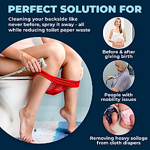 All Metal Handheld Bidet Sprayer for Toilet – Chrome – Handheld Bidet Attachment for Toilet with 59” Hose & Leak-Proof T-Valve - Muslim Shower for Toilet - Jet Spray for Toilet