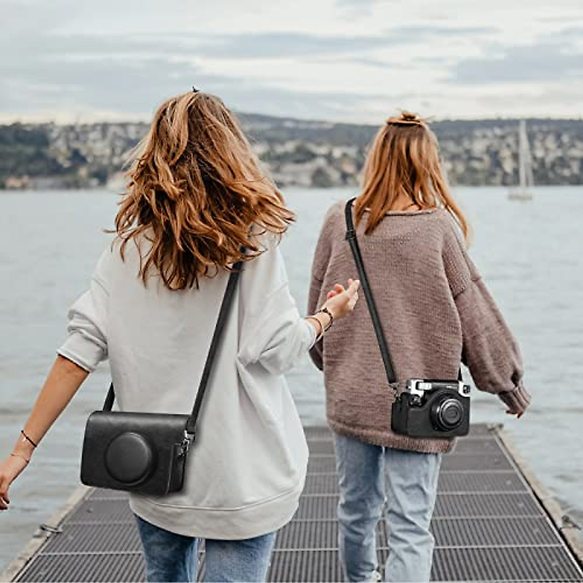 Fintie Protective Case for Fujifilm Instax Wide 300 Instant Film Camera - Premium Vegan Leather Bag Cover with Removable Strap, Vintage Black