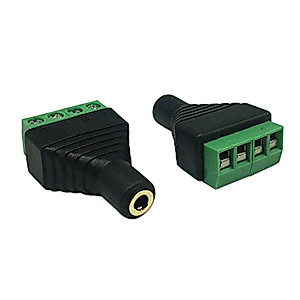 Cerrxian 3.5mm 4 Pole Female Jack Stereo Audio Video to 4 Screw Terminal Female Headphone Replacement Balum Converter Adapter (2-Pack)