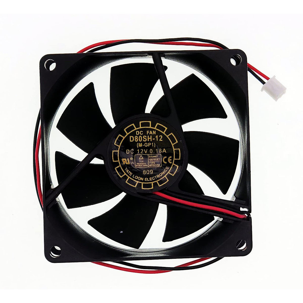 LEYEYDOJX New Power Supply Chassis Cooling Fan for YaLnFAN D80SH-12 8025 Size:80 * 80 * 25mm DC12V 0.18A 2-Wire 2-Pin
