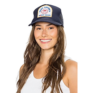 Friday Feelin' Make America Happy Again Men & Womens Trucker Hat - Mesh Snapback Baseball Caps-Navy