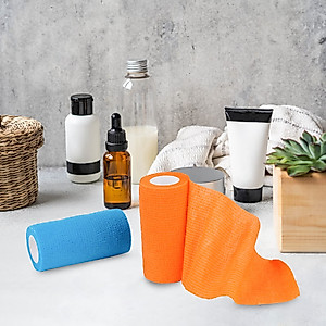 12 Packs Self Adherent Cohesive Wrap Bandages 4 Inches X 5 Yards, First Aid Tape, Elastic Self Adhesive Tape, Athletic, Sports wrap Tape, Vet Wrap, Bandage Wrap for Sports, Wrist,Ankle (Rainbow Color)