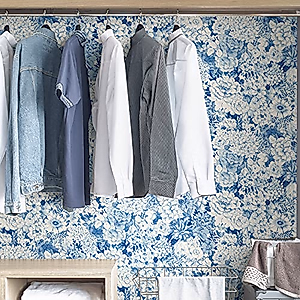 NuWallpaper NUS3833 Indigo Empress Garden Peel & Stick Wallpaper, Blue