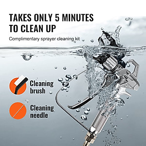 VEVOR Stand Airless Paint Sprayer - 7/8HP 650W High Efficiency Electric Machine, 2900PSI, Extension Rod and Cleaning Kits for Interior Exterior Furniture/Fence/Home/House.