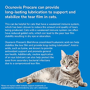Sentrx Ocunovis ProCare Gel Eye Drops for Cats with Lysine, Eye Lube for Dogs, Patented BioHance for Dry Eyes, Allergies, 5 ml