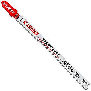 Diablo by Freud DJT308BFP5 4-5/8 in. 13 TPI Bi-Metal T-Shank Jig Saw Blades for Ultra Fine Finish Cuts in Wood (5-Pack)