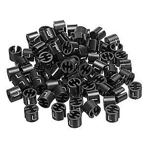 PATIKIL Clothes Hanger Marker L Size Fit Hanger Rod for Garment Color Coding Black, Pack of 100