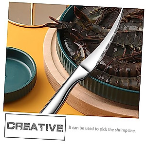 Angoily 2 Pcs Shrimp Cutter Household Tools Seafood Tools Stainless Steel Cleaner Shrimp Deveiner Shrimp Peeling Tool Lobster Deveiner Tool Shrimp Cleaner Tool Shrimp Tool Shrimp Line Tool